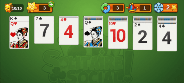 Big Cards in Solitaire Social - play with large print cards for free online