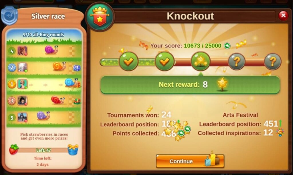 Snail Speedway Event - play Solitaire Social game and win more prizes