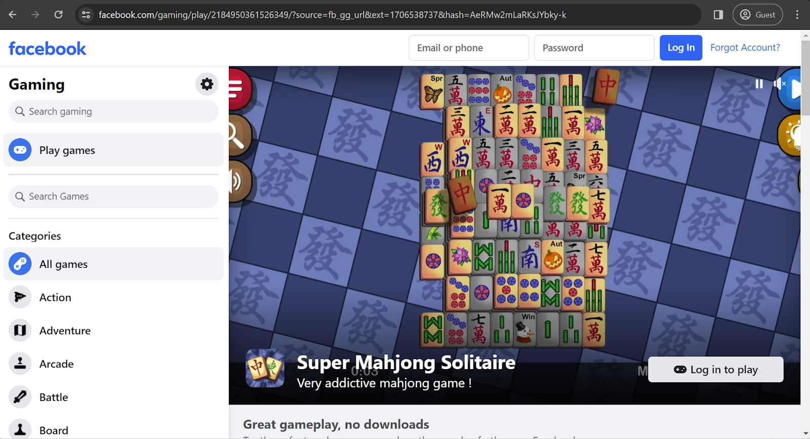 Facebook Solitaire Game Types. FB Solitaire Examples