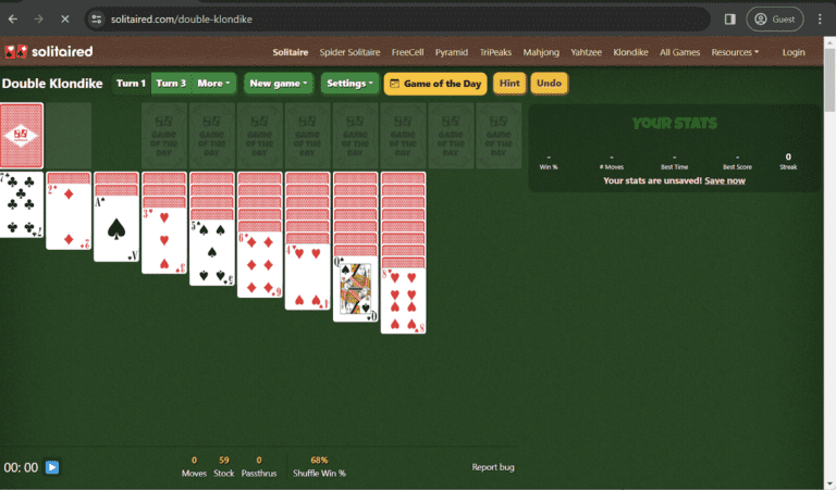 Double Klondike Solitaire: Play Online & Free - Solitaire Social
