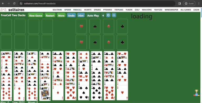 Double Deck Freecell Card Game: Play Online & Free - Solitaire Social